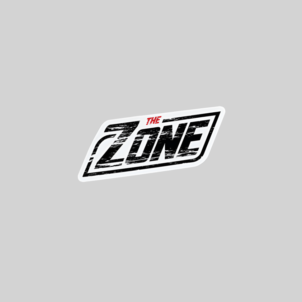 The Zone - Kis méretű koptatott logós autómatrica – The Zone Shop